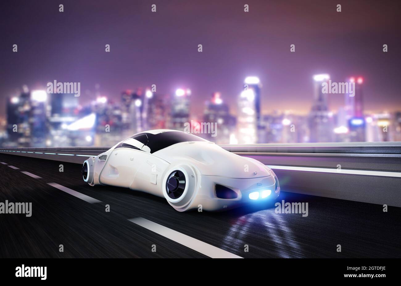 Driverless car or autonomous car with 3d rendering car in city Stock ...