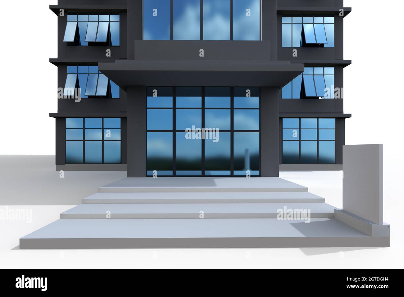 3d rendering entance of building exterior Stock Photo - Alamy
