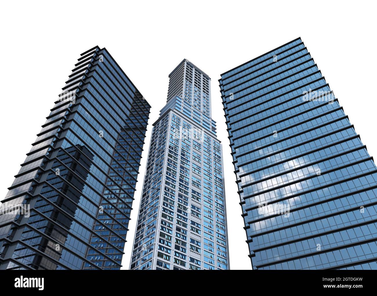 3d rendering high rise building exterior isolated on white background ...