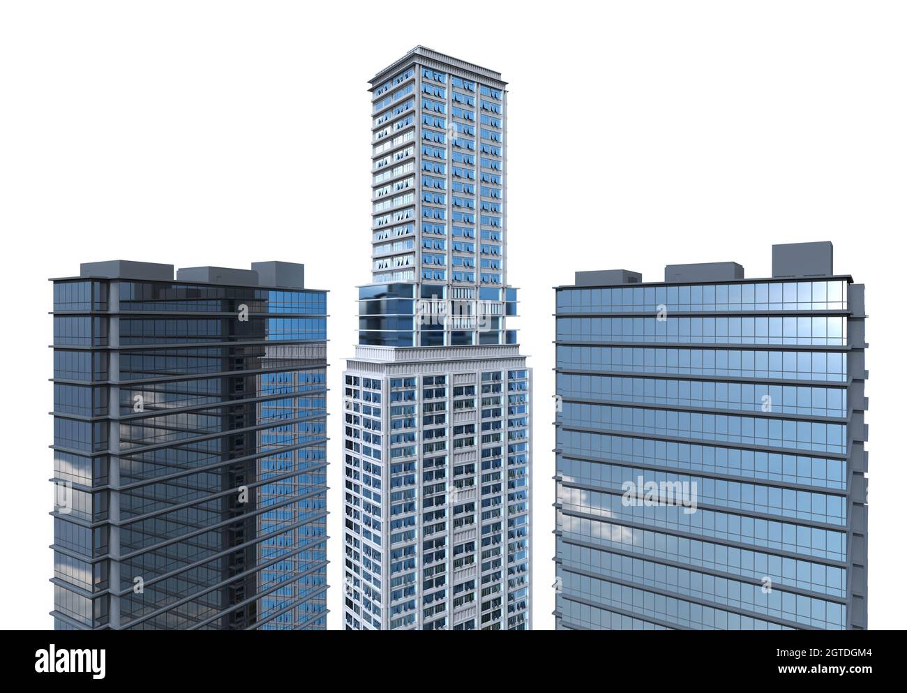 3d rendering high rise building exterior isolated on white background ...