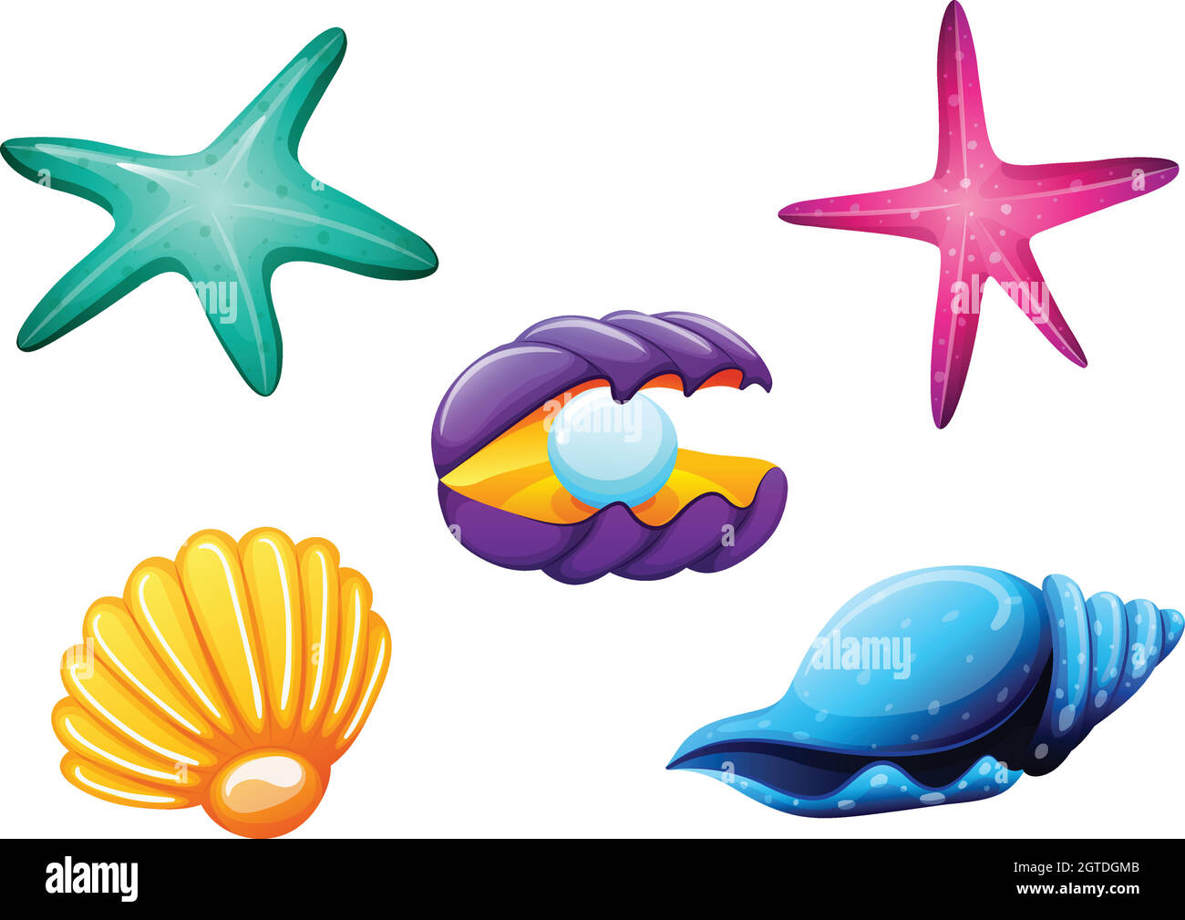 Purple sea shell illustration Cut Out Stock Images & Pictures - Alamy