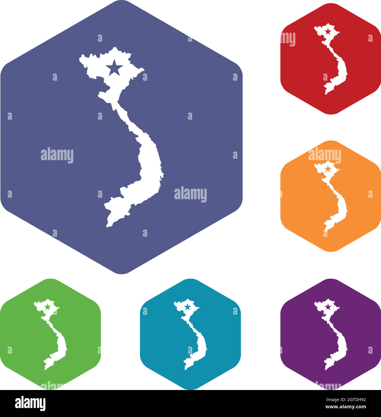 Vietnam map icons set Stock Vector Image & Art - Alamy