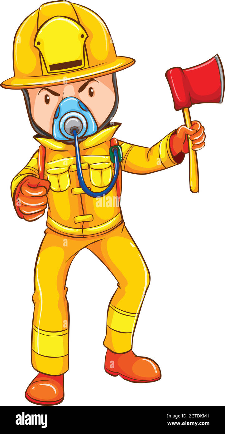 Fireman Drawing Cut Out Stock Images & Pictures - Alamy