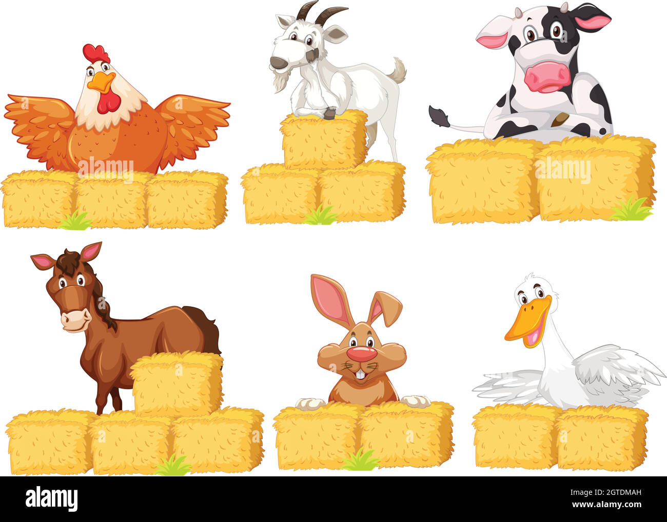 Farm animals set vector Stock Vector Images - Alamy