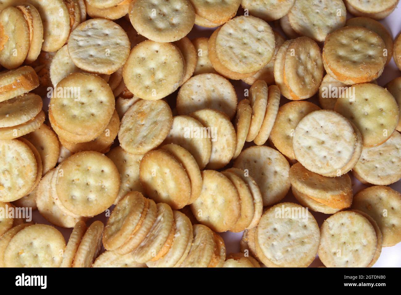Cheese Sandwich Snack Crackers Close up Stock Photo - Alamy