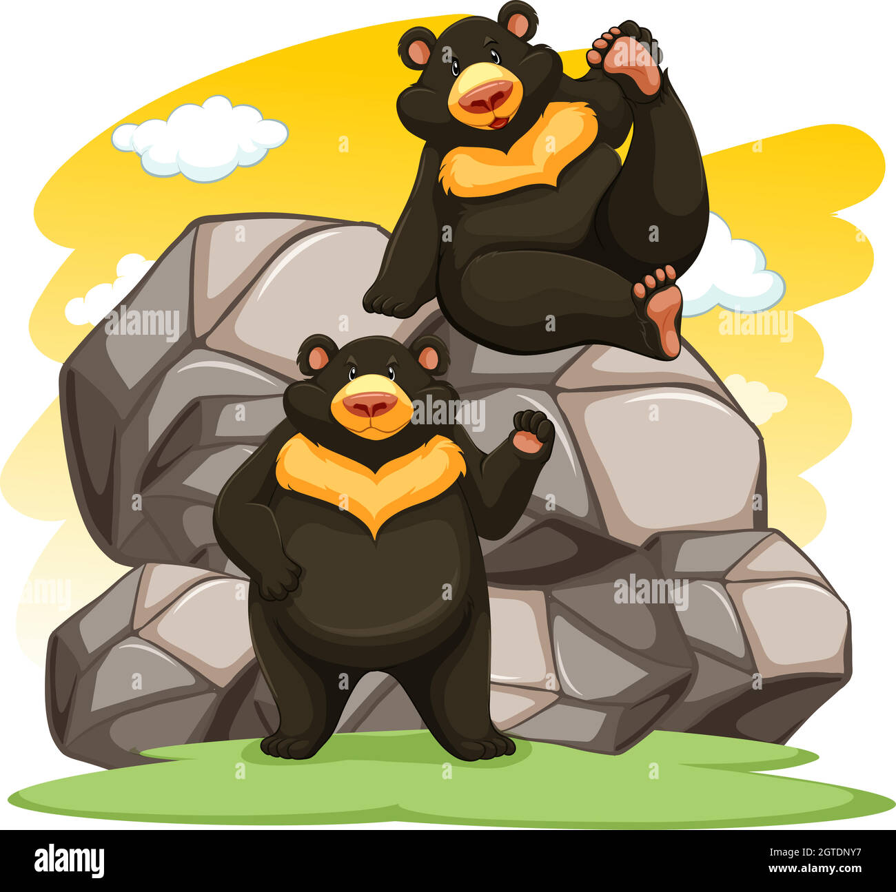 Two grizzly bears Stock Vector Images - Alamy