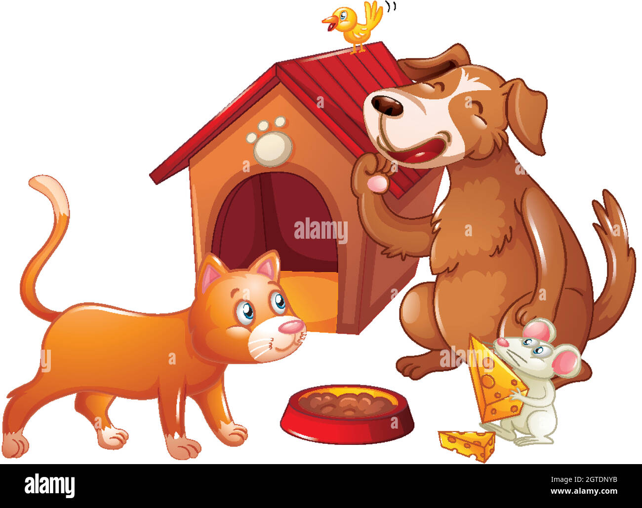 Happy cat character flying Stock Vector Images - Alamy