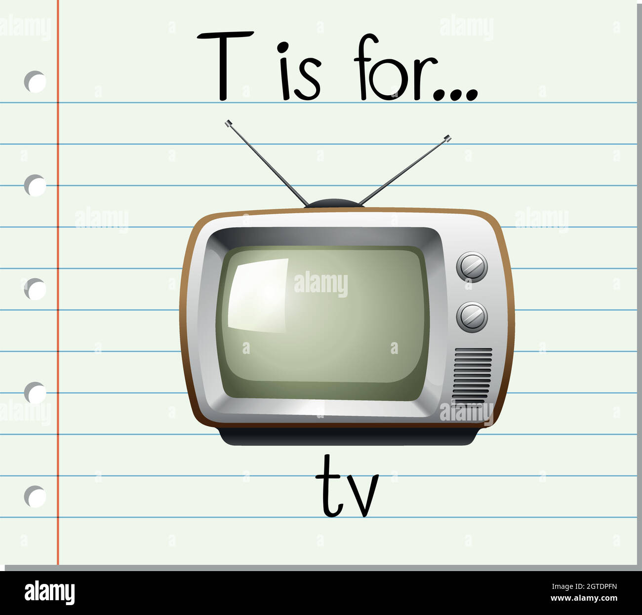 Flashcard letter T is for TV Stock Vector Image & Art - Alamy