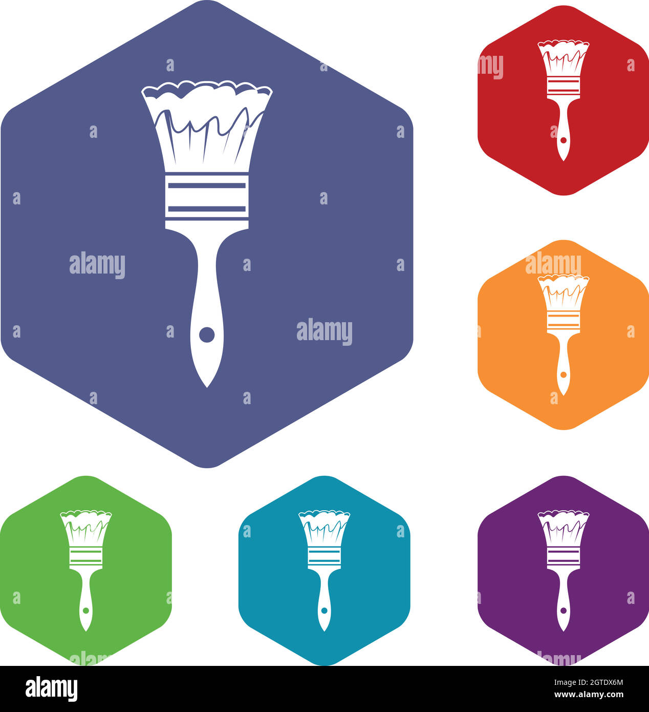 Paint brush icons set Stock Vector Image & Art - Alamy
