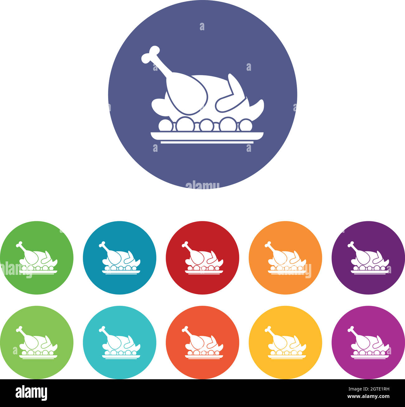 Roasted turkey set icons Stock Vector Image & Art - Alamy