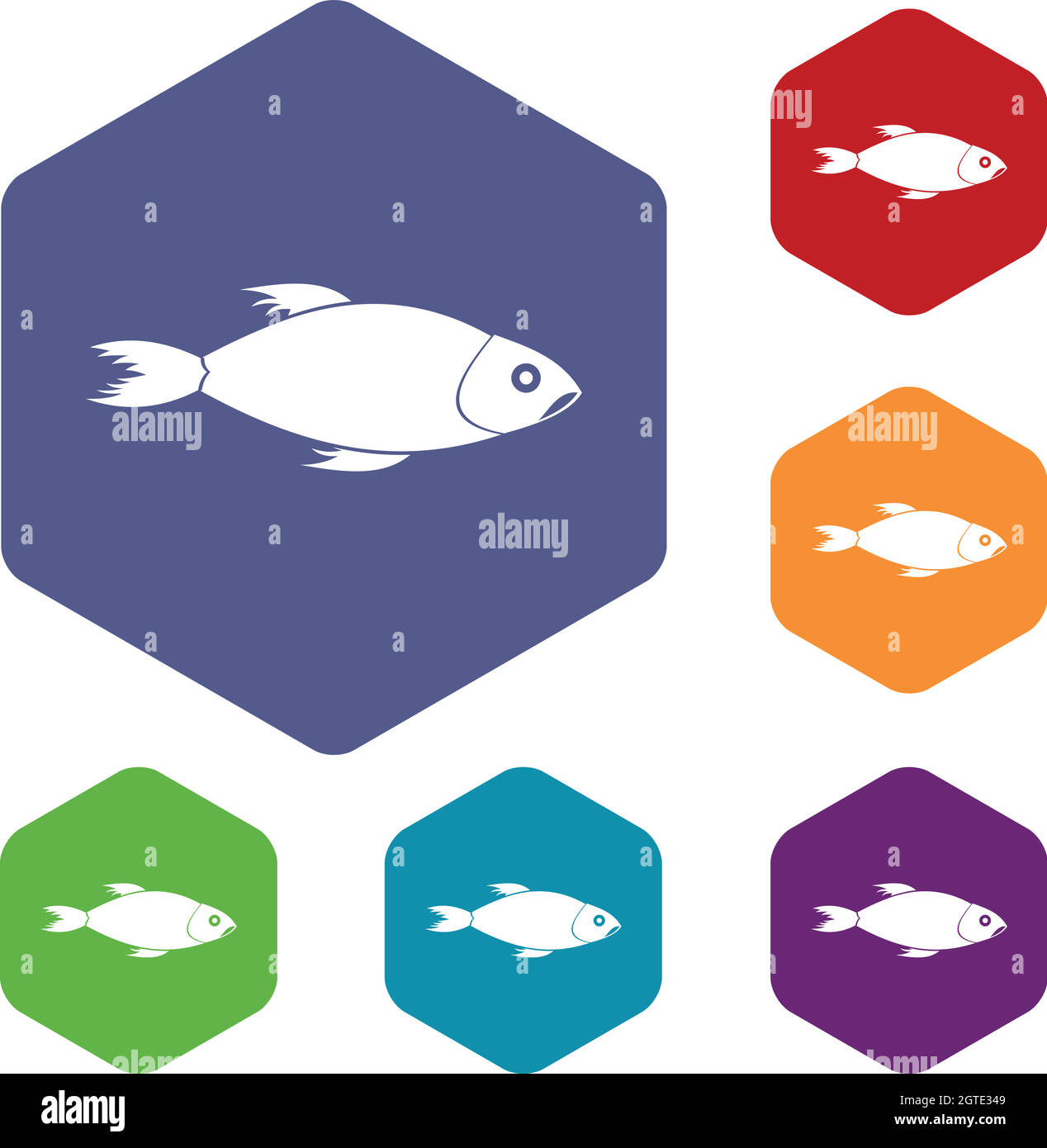 Fish icons set Stock Vector Image & Art - Alamy