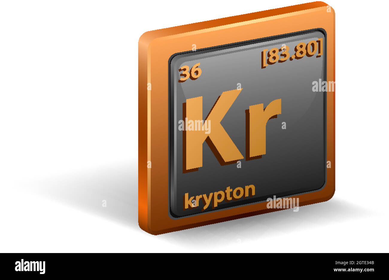 Krypton chemical element. Chemical symbol with atomic number and atomic ...