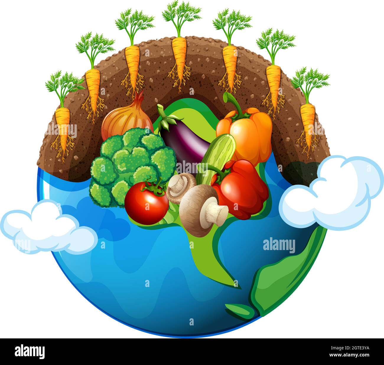 Vegetables growing around the world Stock Vector Image & Art - Alamy