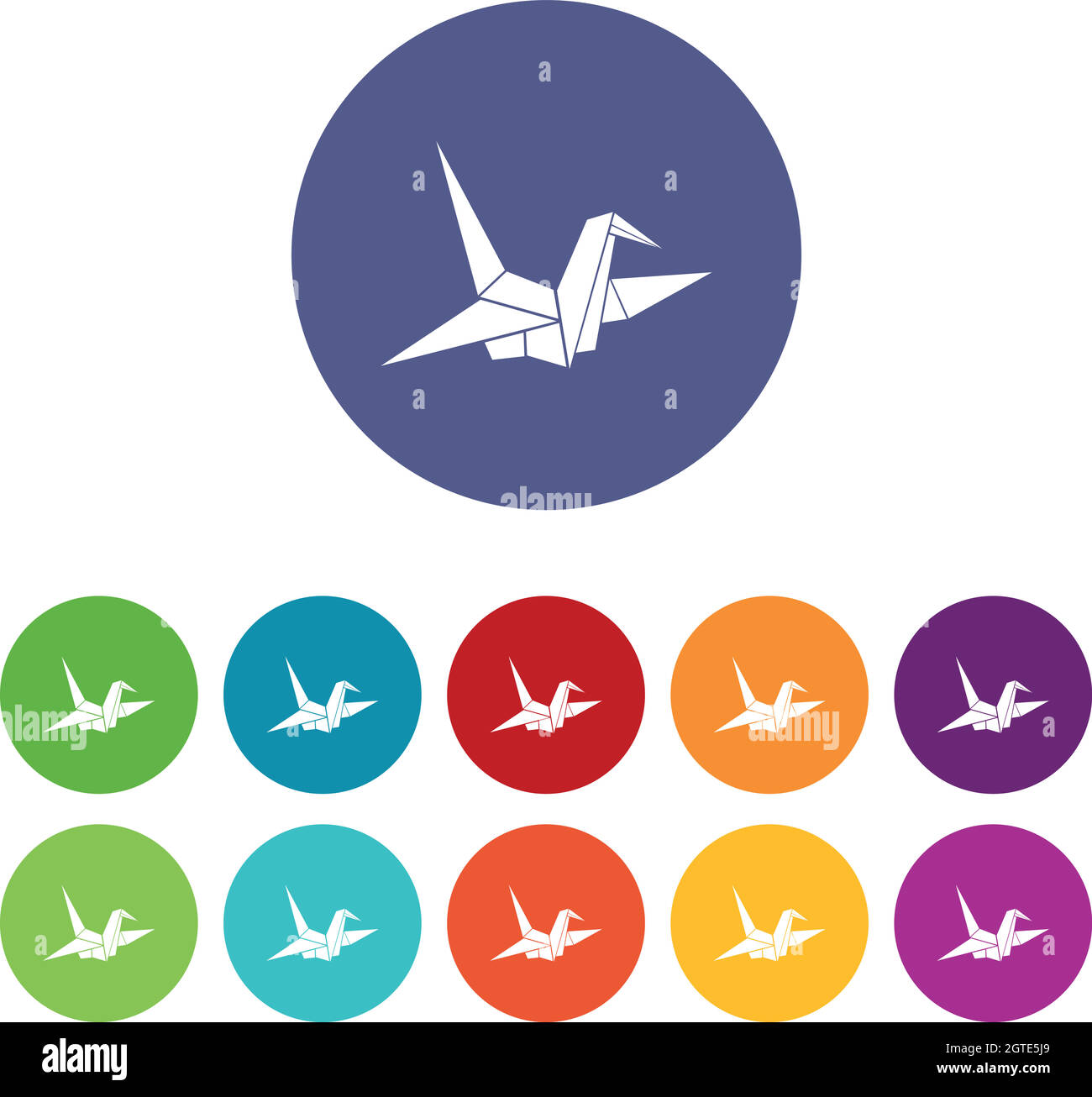 Bird origami set icons Stock Vector Image & Art - Alamy