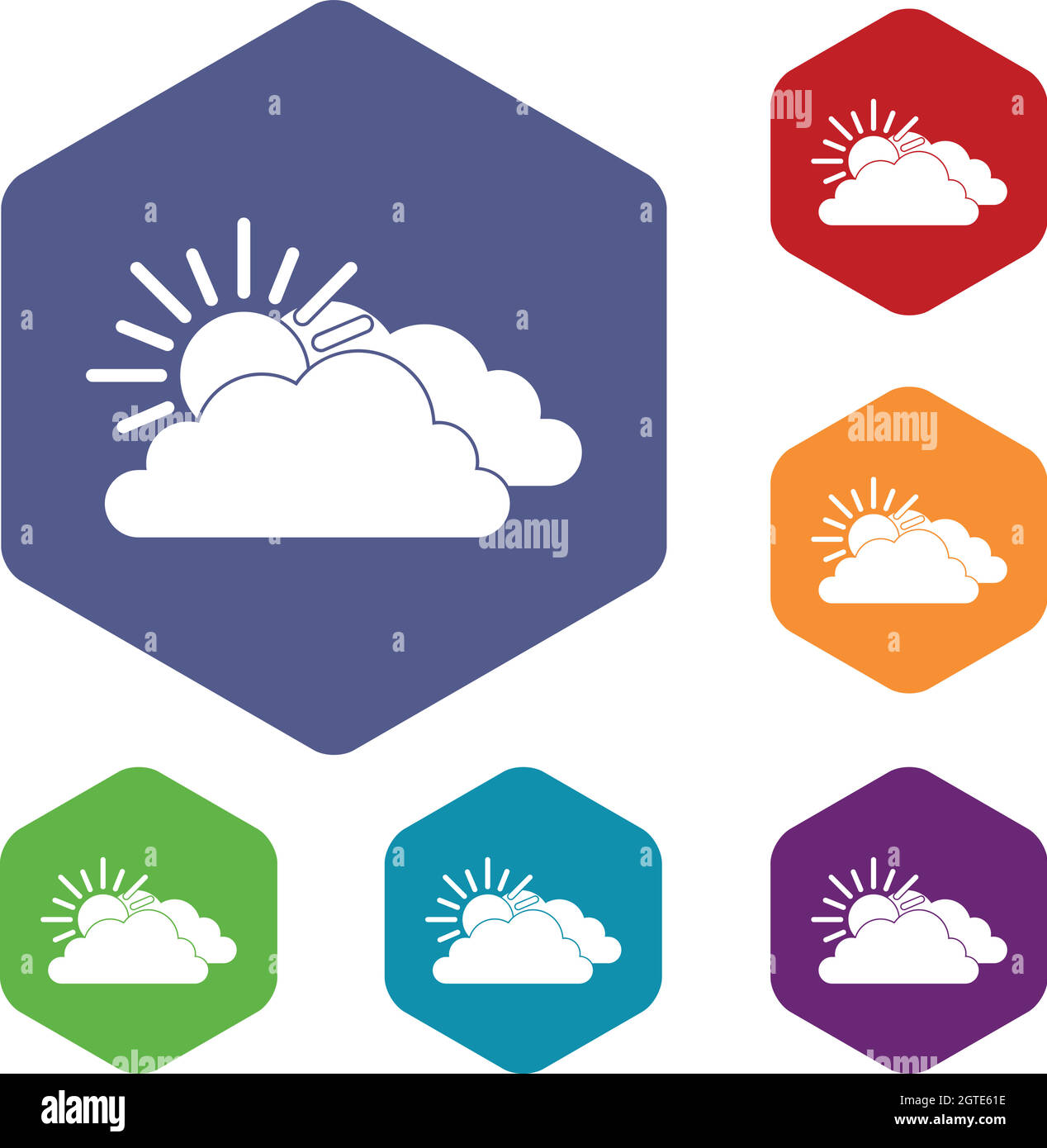 Sun and cloud icons set Stock Vector Image & Art - Alamy