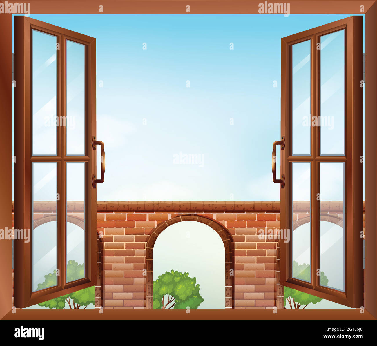 An open window with a view of the gate Stock Vector Image & Art - Alamy