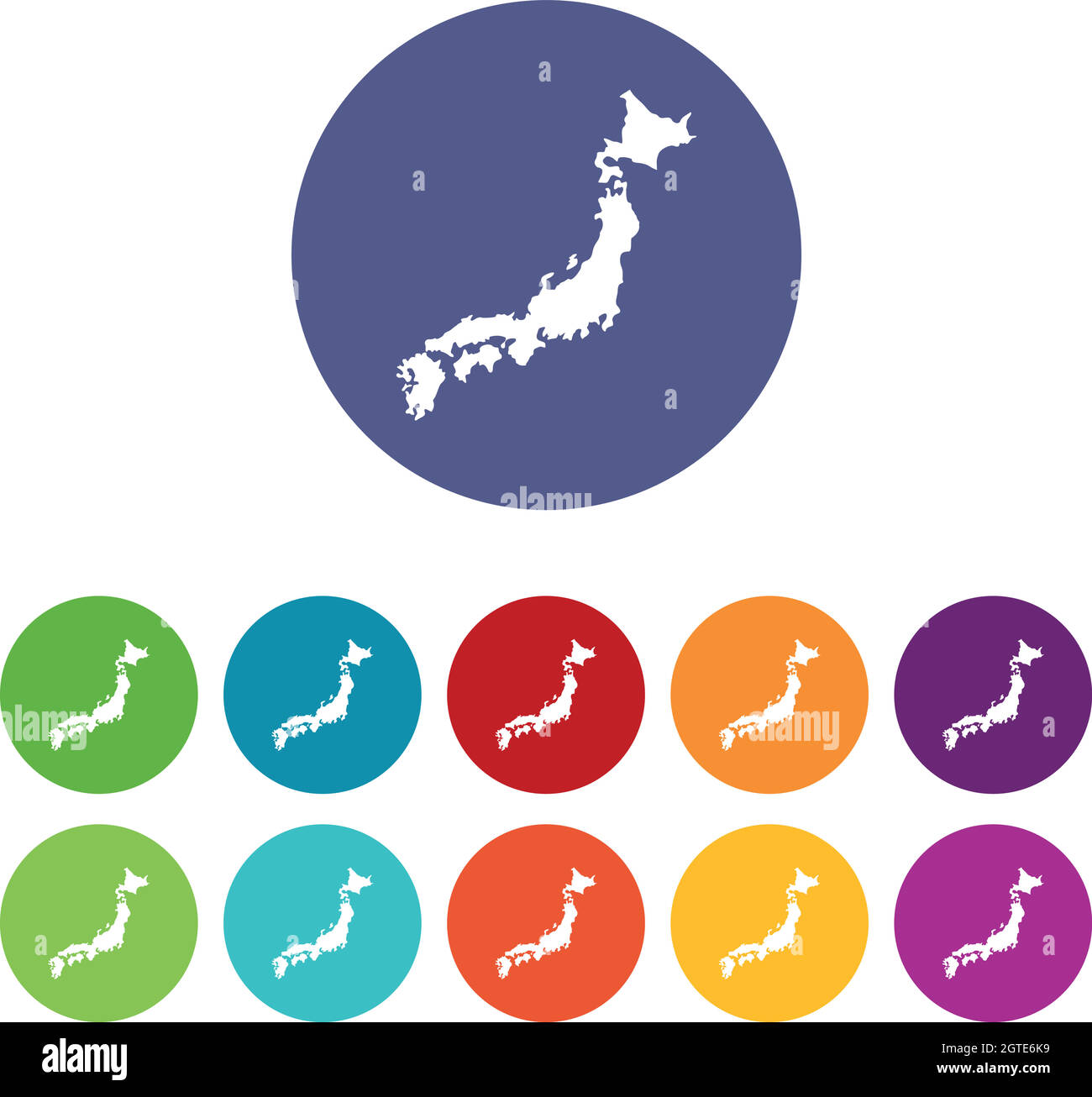 Map of Japan set icons Stock Vector Image & Art - Alamy