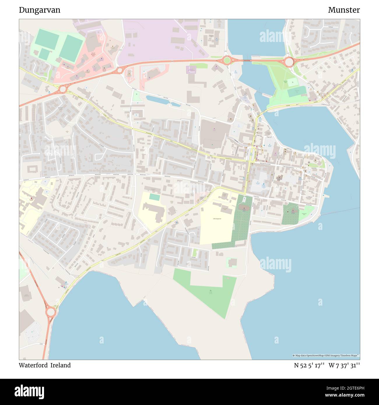 Map of dungarvan Cut Out Stock Images & Pictures - Alamy