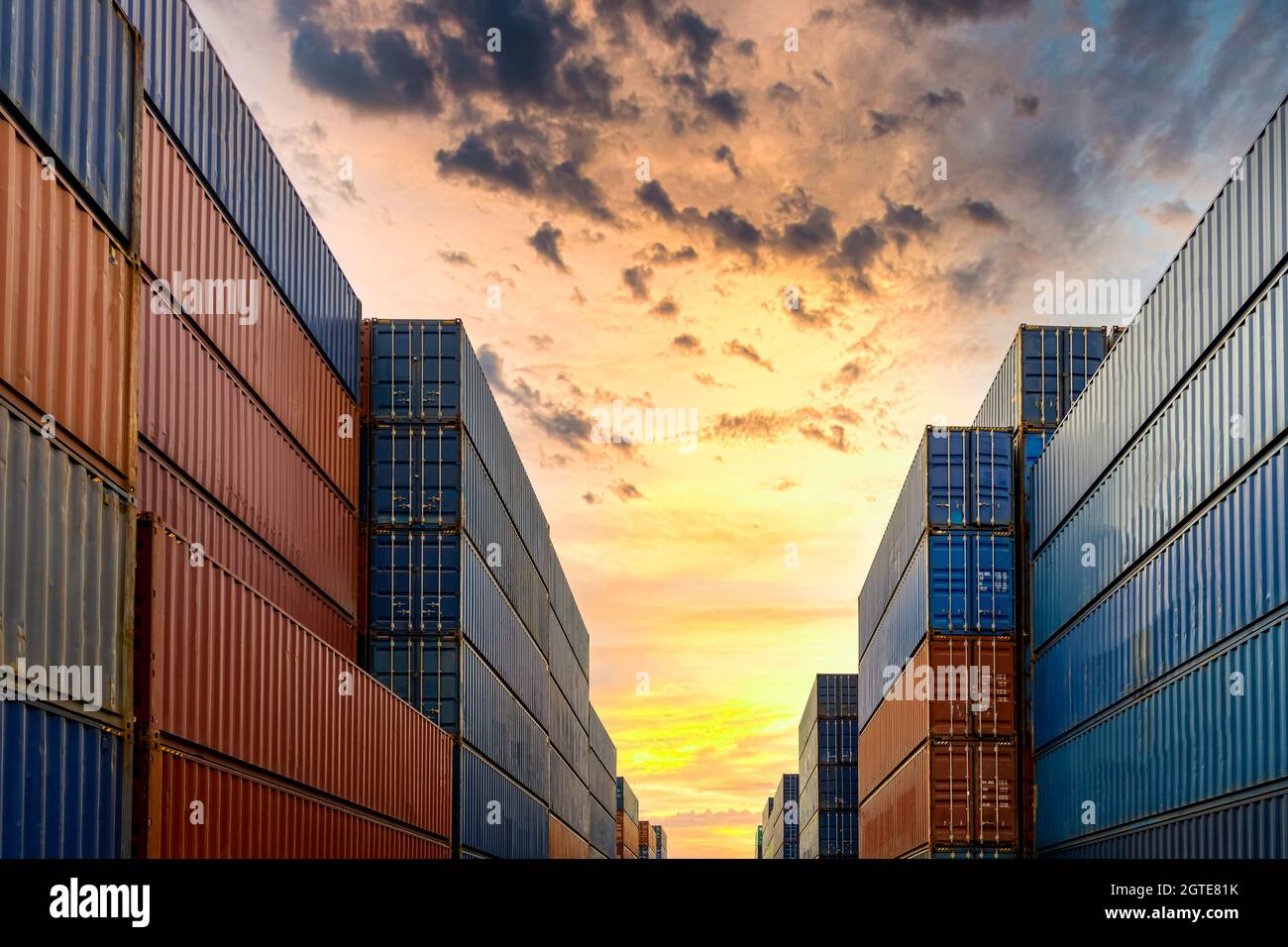 Container stacking area hi-res stock photography and images - Alamy