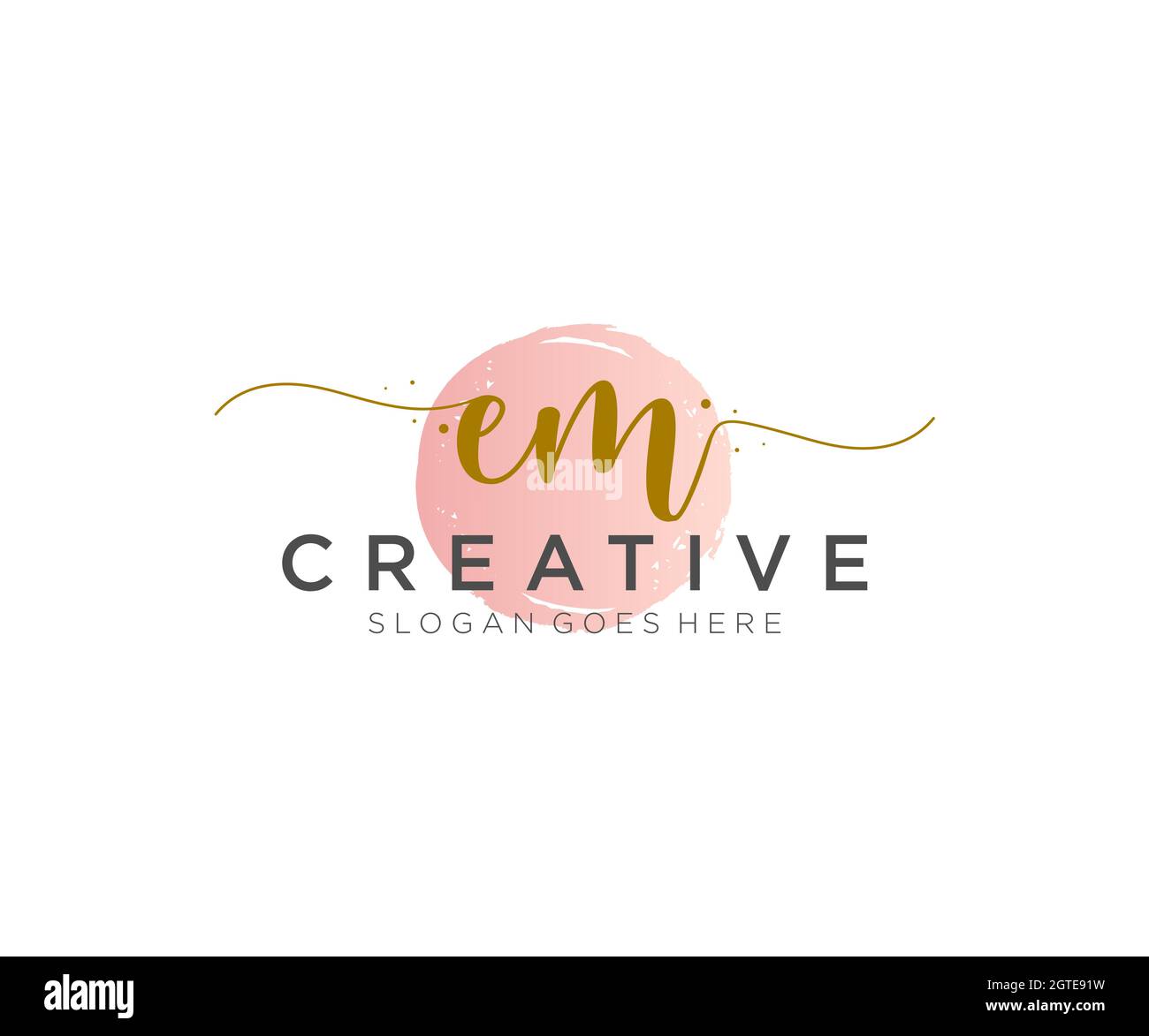 EM Feminine logo beauty monogram and elegant logo design, handwriting ...