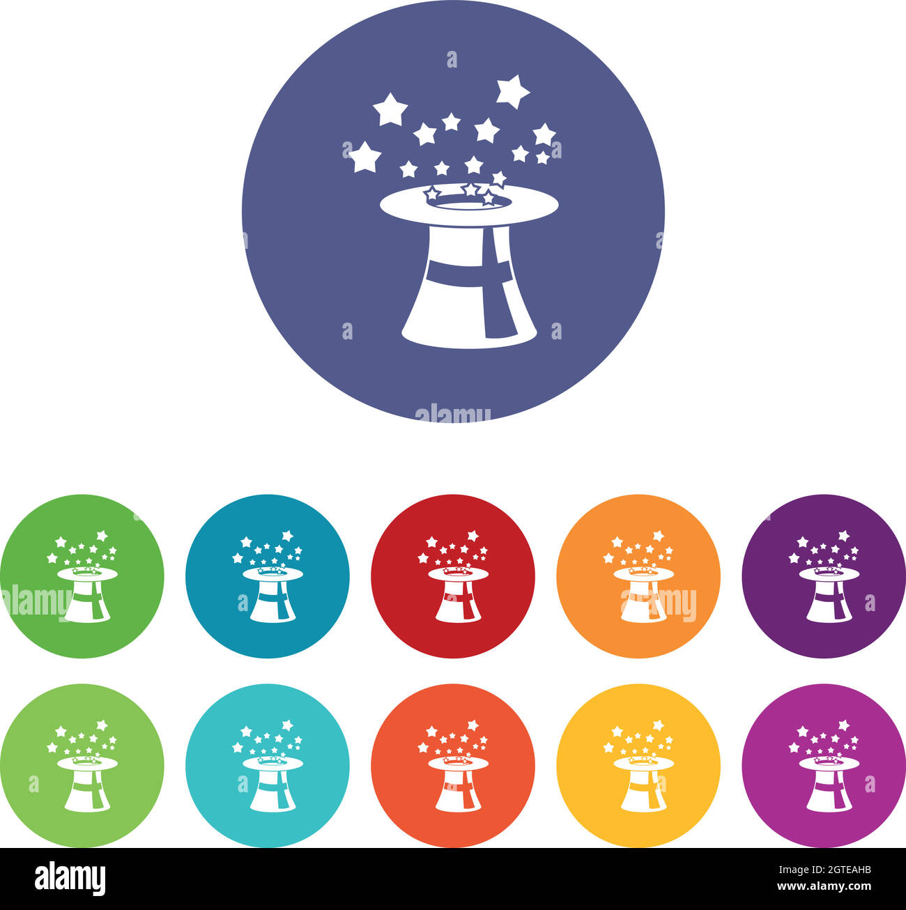Magic hat with stars set icons Stock Vector Image & Art - Alamy
