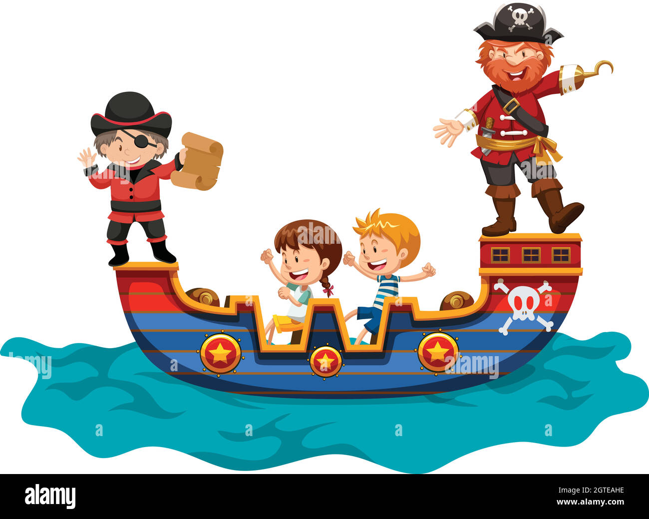 Kids riding on viking ship Stock Vector Image & Art - Alamy