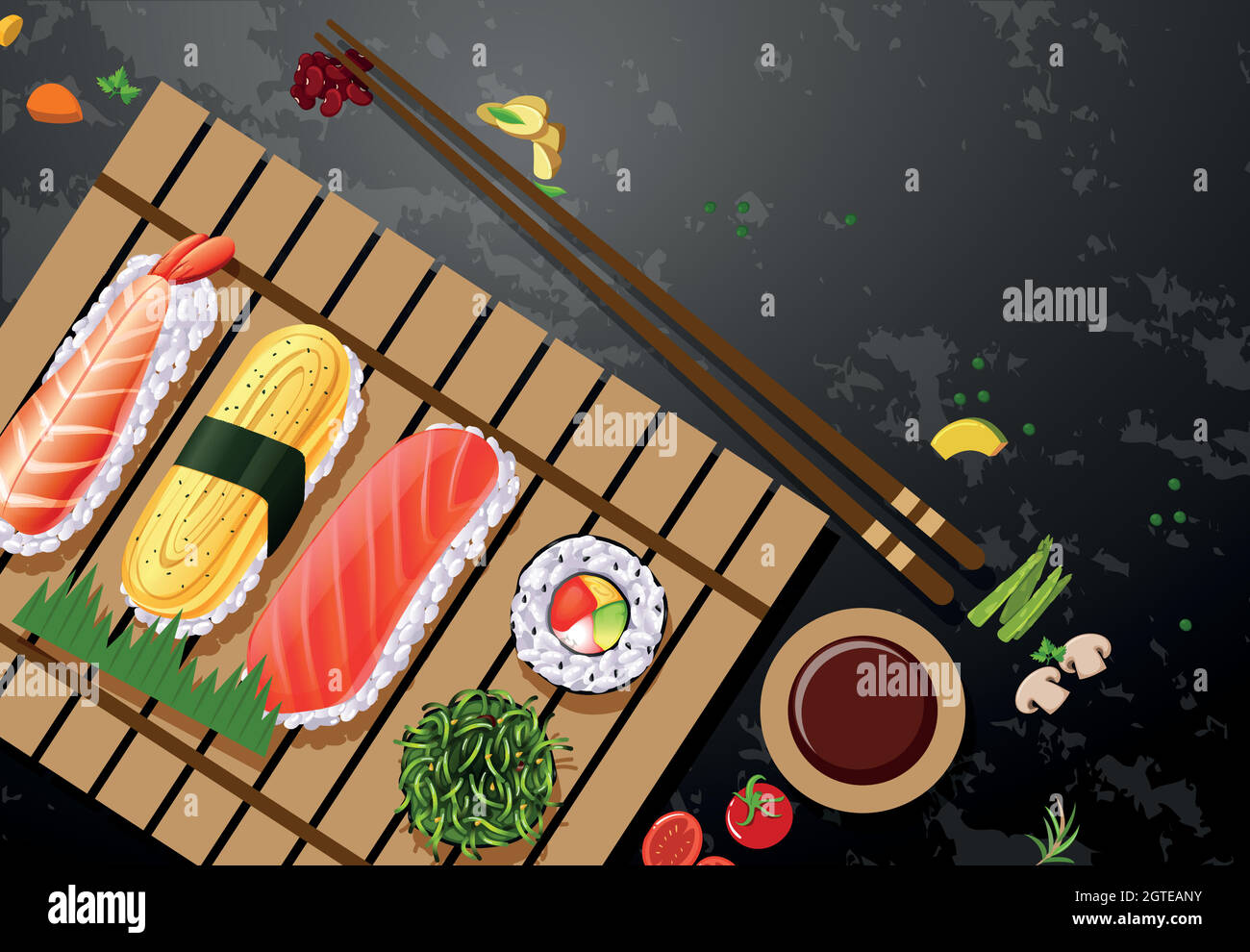 Sushi set soy sauce Stock Vector Images - Alamy