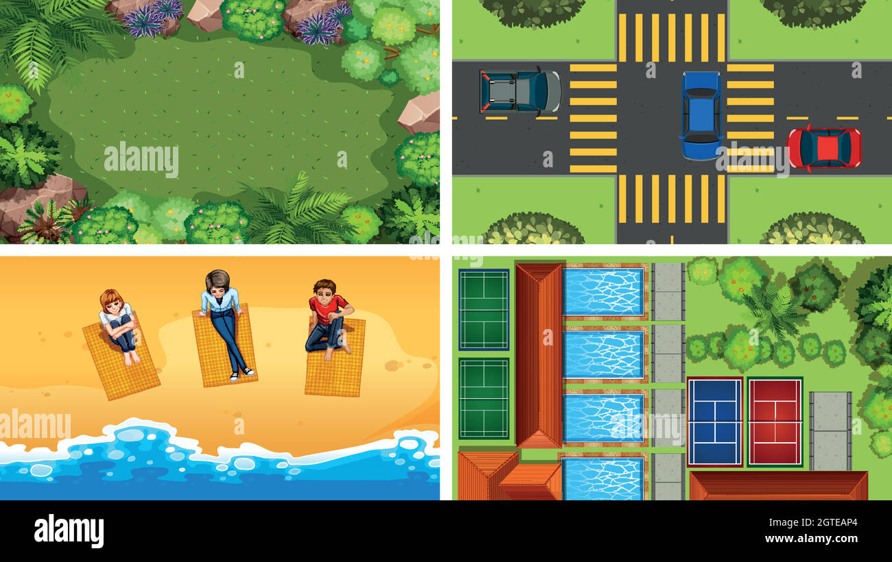 Aerial set of scenes in nature Stock Vector Image & Art - Alamy