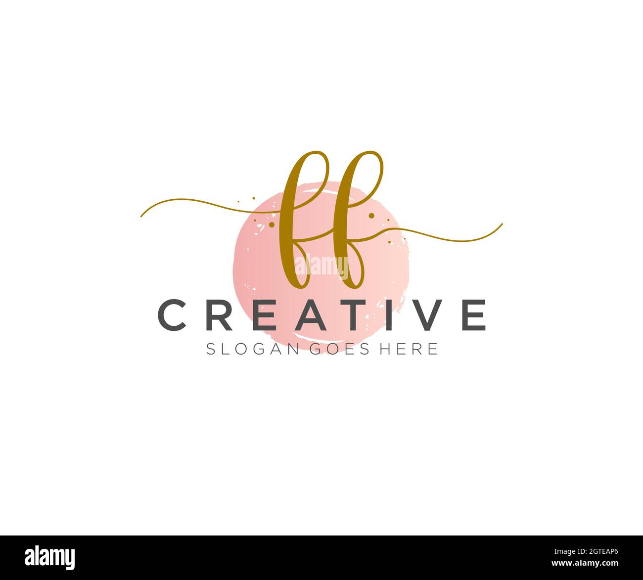 FF Feminine logo beauty monogram and elegant logo design, handwriting ...