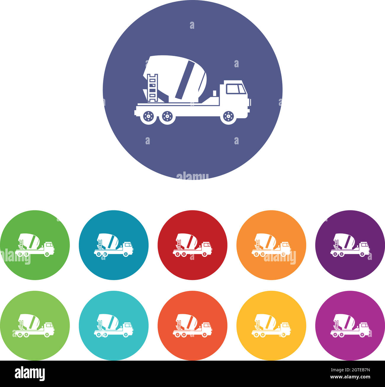 Concrete mixer truck set icons Stock Vector Image & Art - Alamy