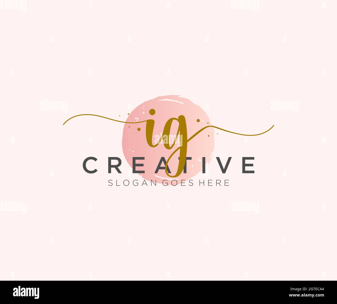 IG Feminine logo beauty monogram and elegant logo design, handwriting ...