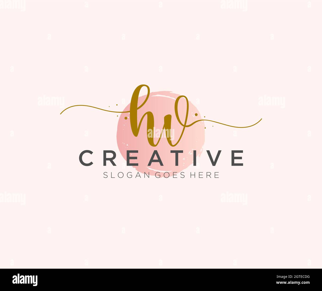HV Feminine logo beauty monogram and elegant logo design, handwriting logo of initial signature ...