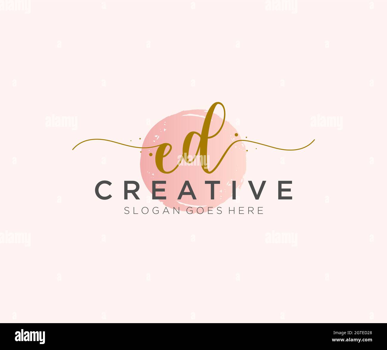 ED Feminine logo beauty monogram and elegant logo design, handwriting ...