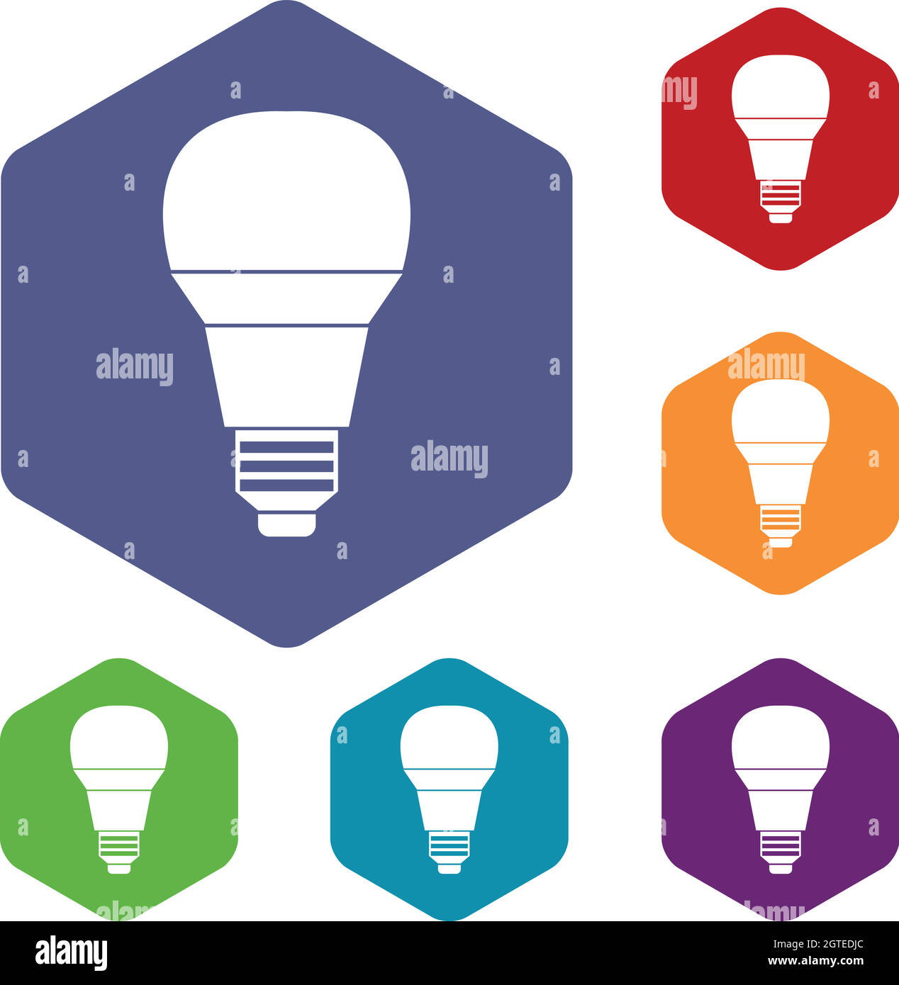 Glowing LED bulb icons set Stock Vector Image & Art - Alamy