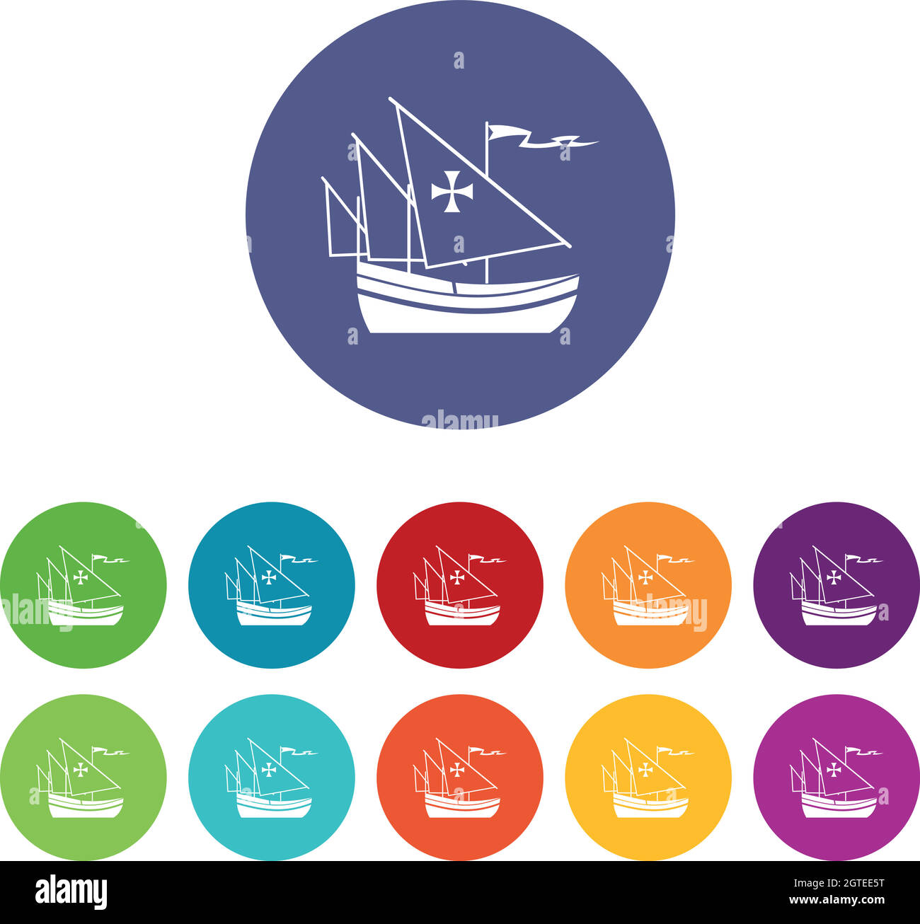 Christopher columbus sailing ship Stock Vector Images - Alamy