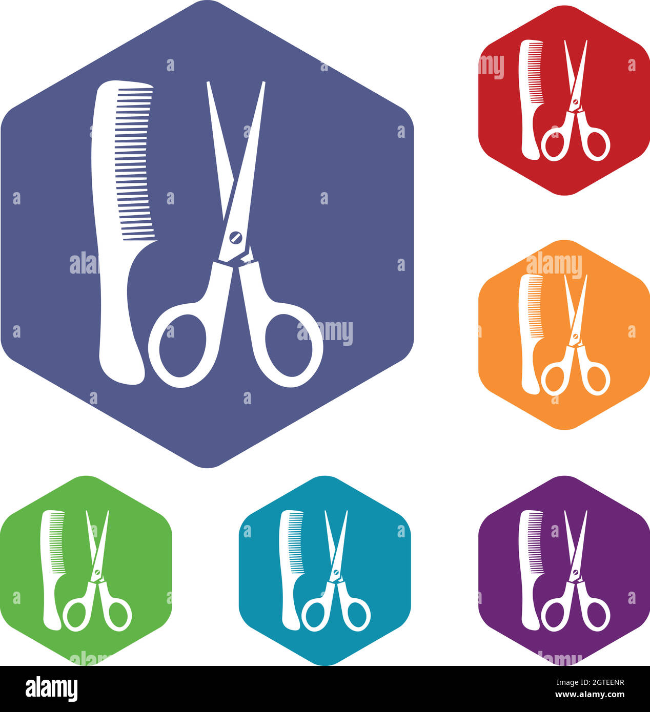 Hairdresser , scissors and comb Stock Vector Images - Alamy