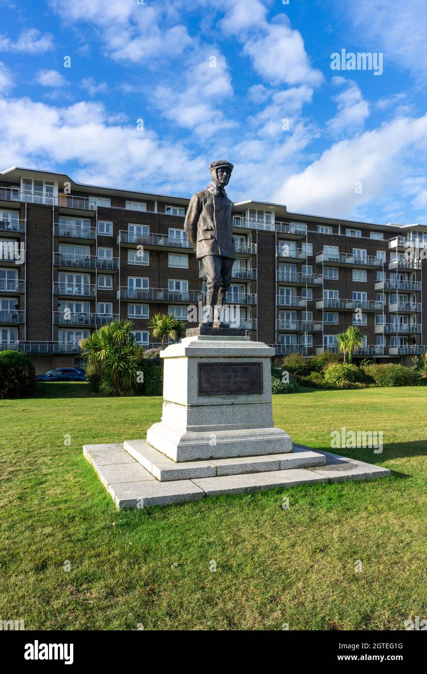 Statue of Charles Stewart Rolls, the first man to make a return cross ...