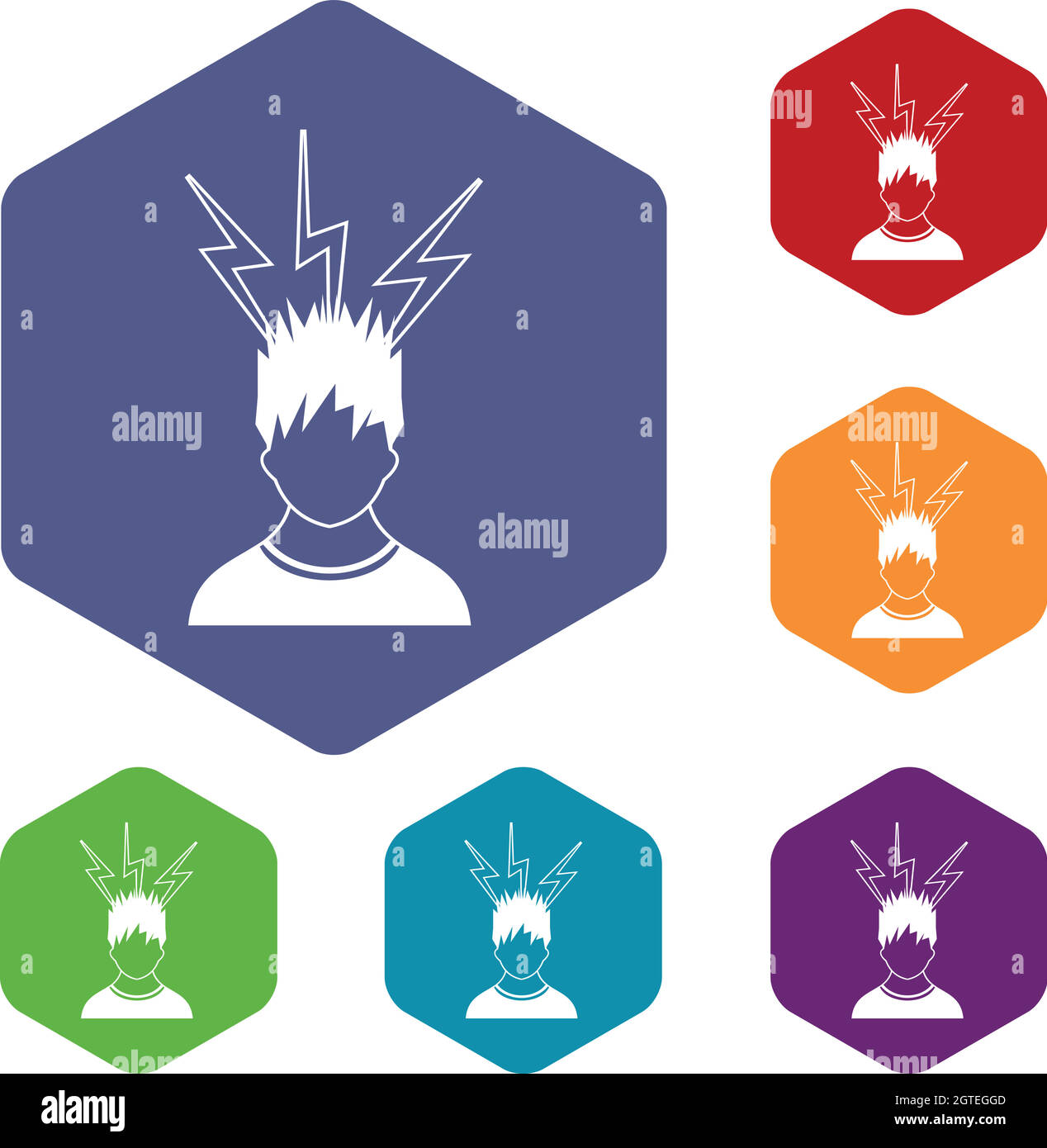 Frustrated man pain headache Stock Vector Images - Alamy