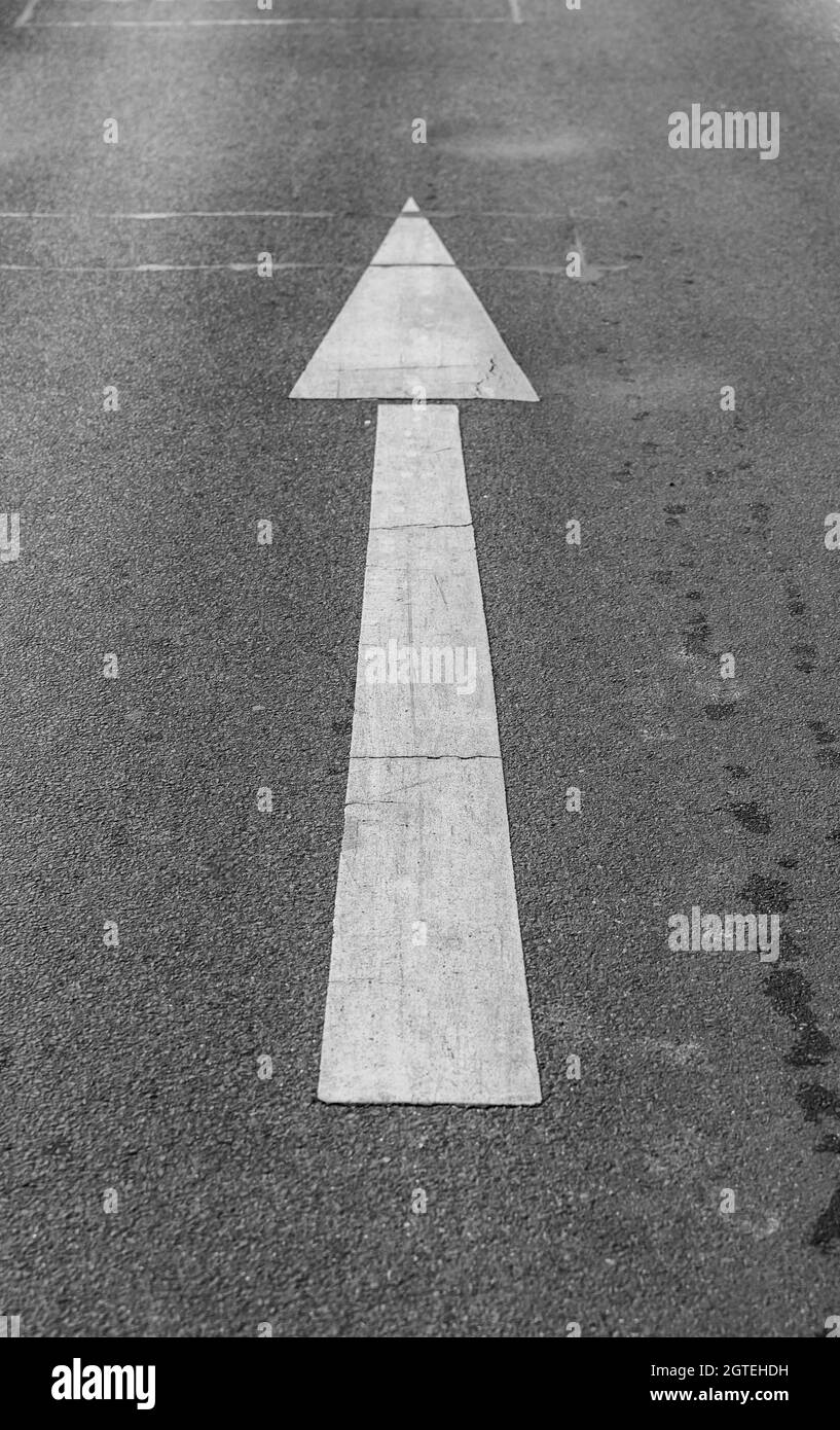 Directional marking Black and White Stock Photos & Images - Alamy