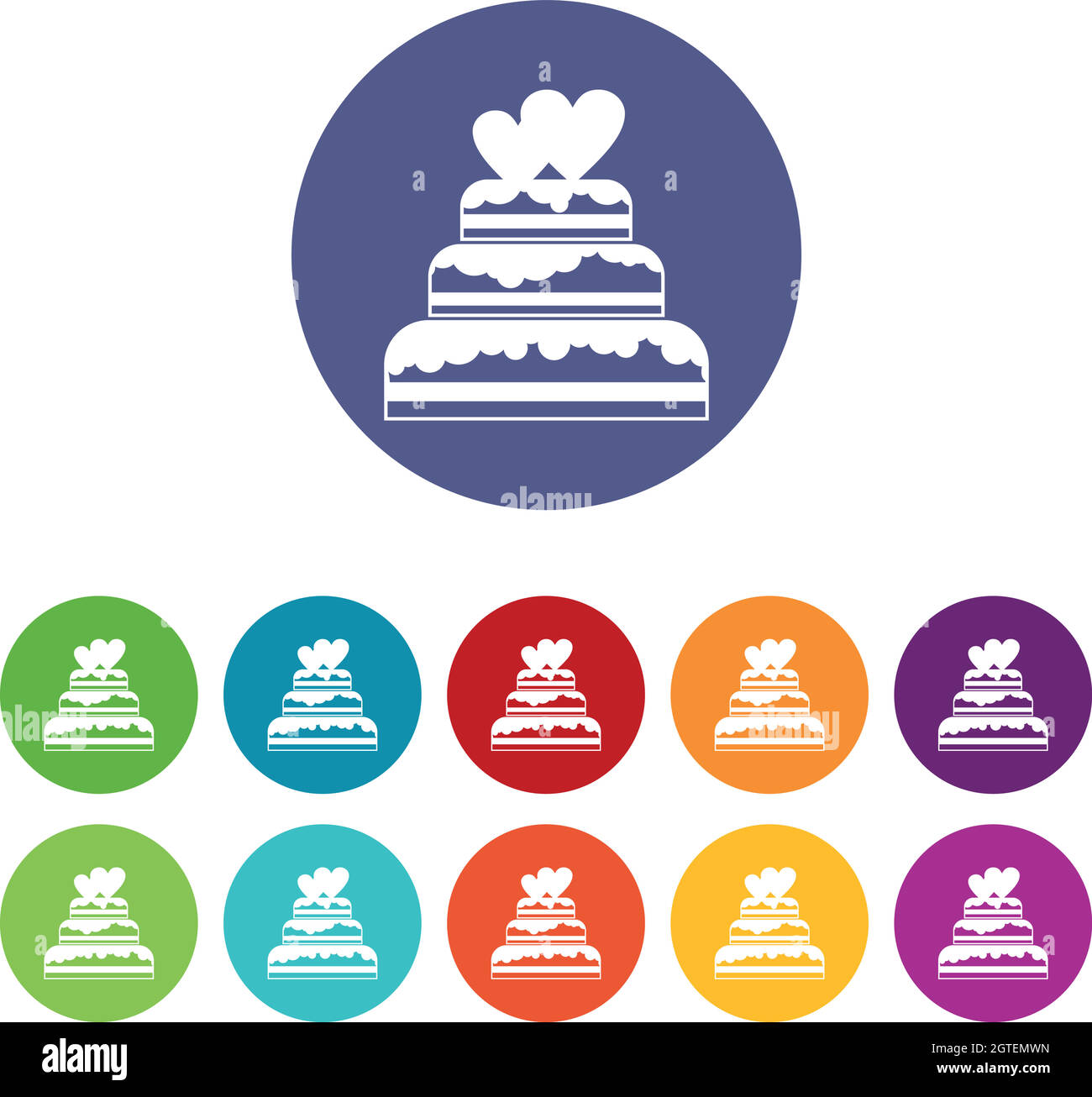 Wedding cake set icons Stock Vector Image & Art - Alamy