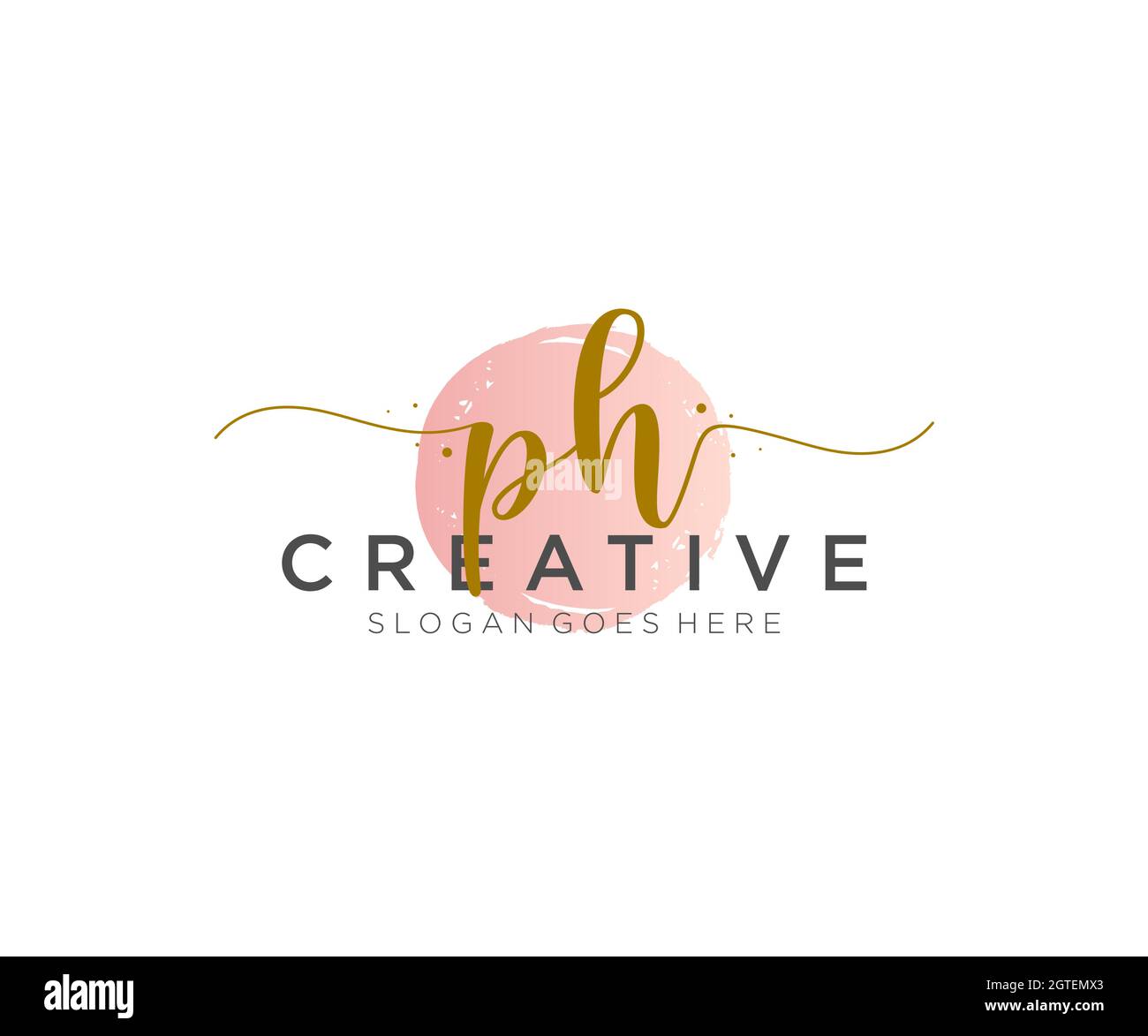PH Feminine logo beauty monogram and elegant logo design, handwriting ...