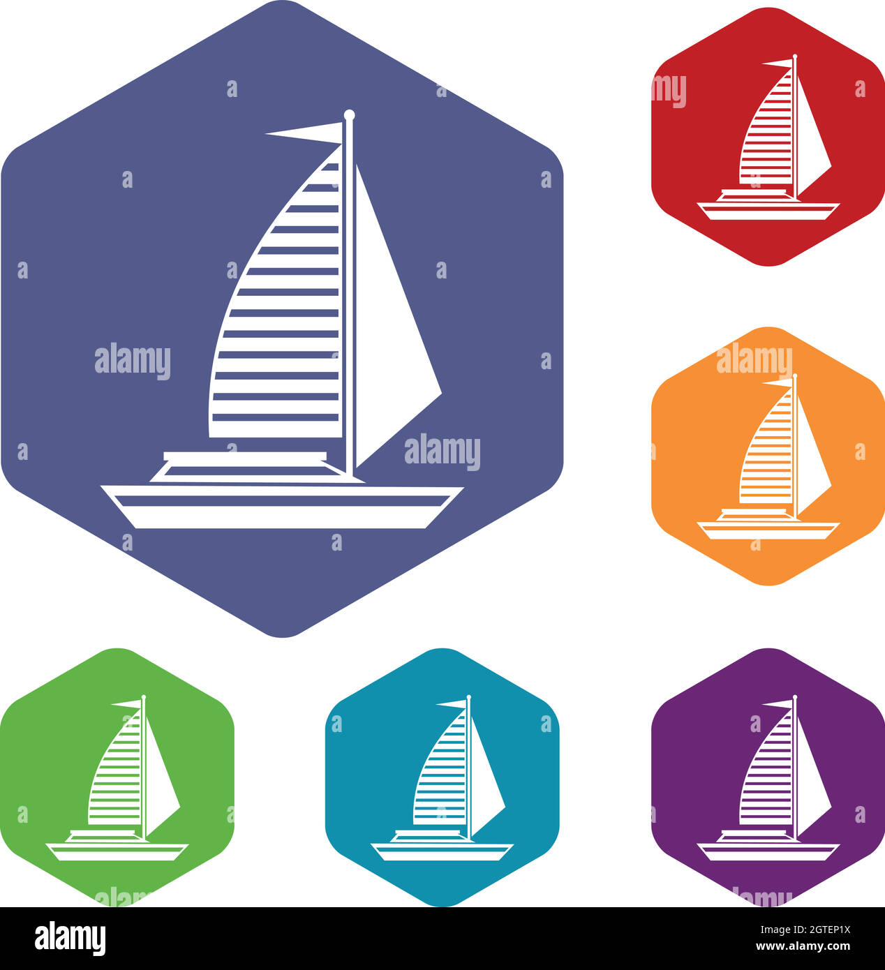 Yacht with sails icons set Stock Vector Image & Art - Alamy
