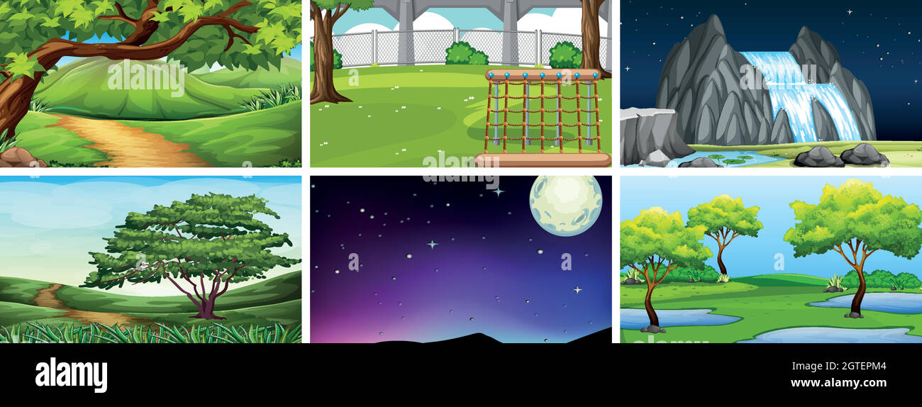 Set of nature landscape Stock Vector Image & Art - Alamy