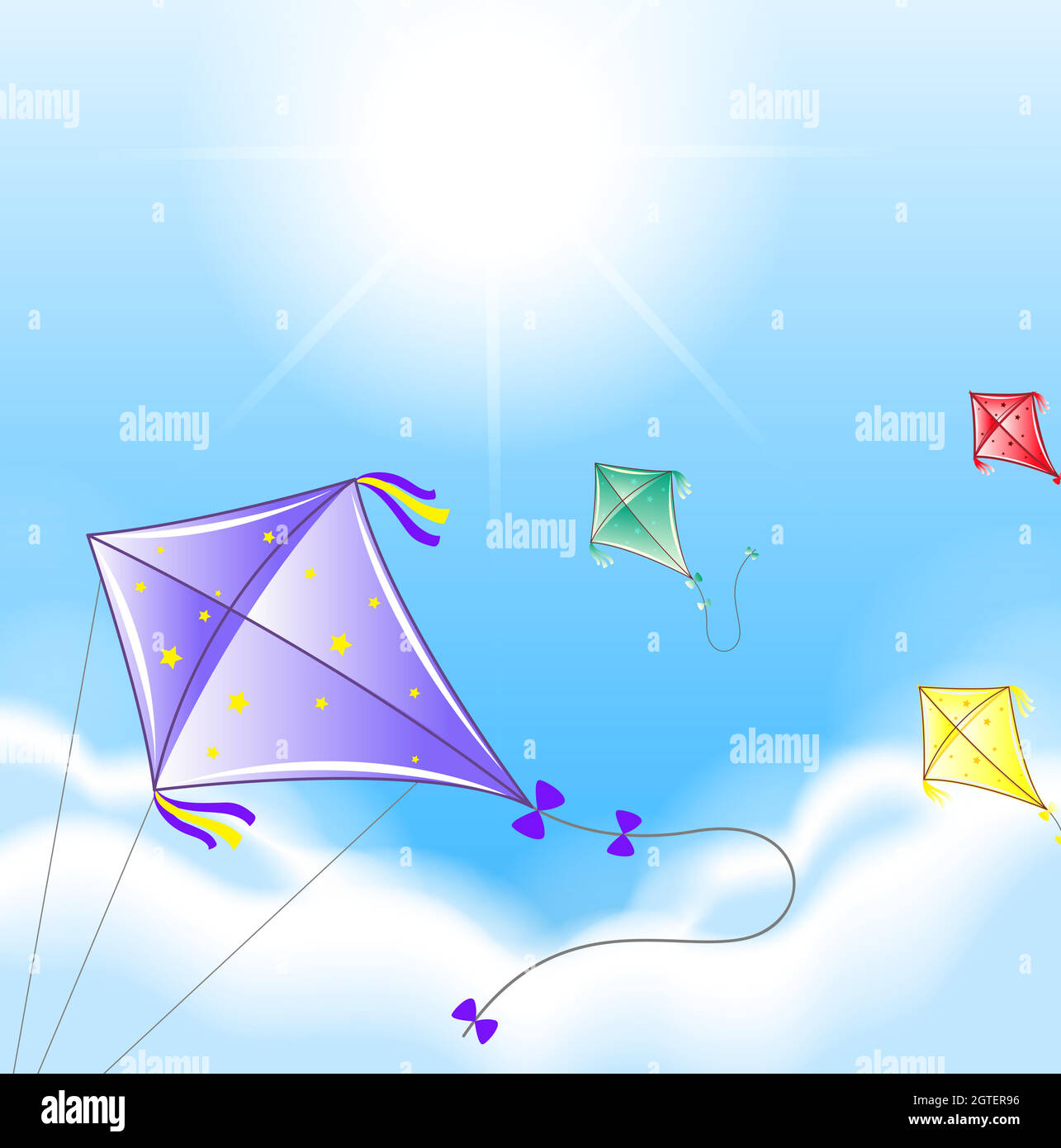 Four kites Stock Vector Images - Alamy