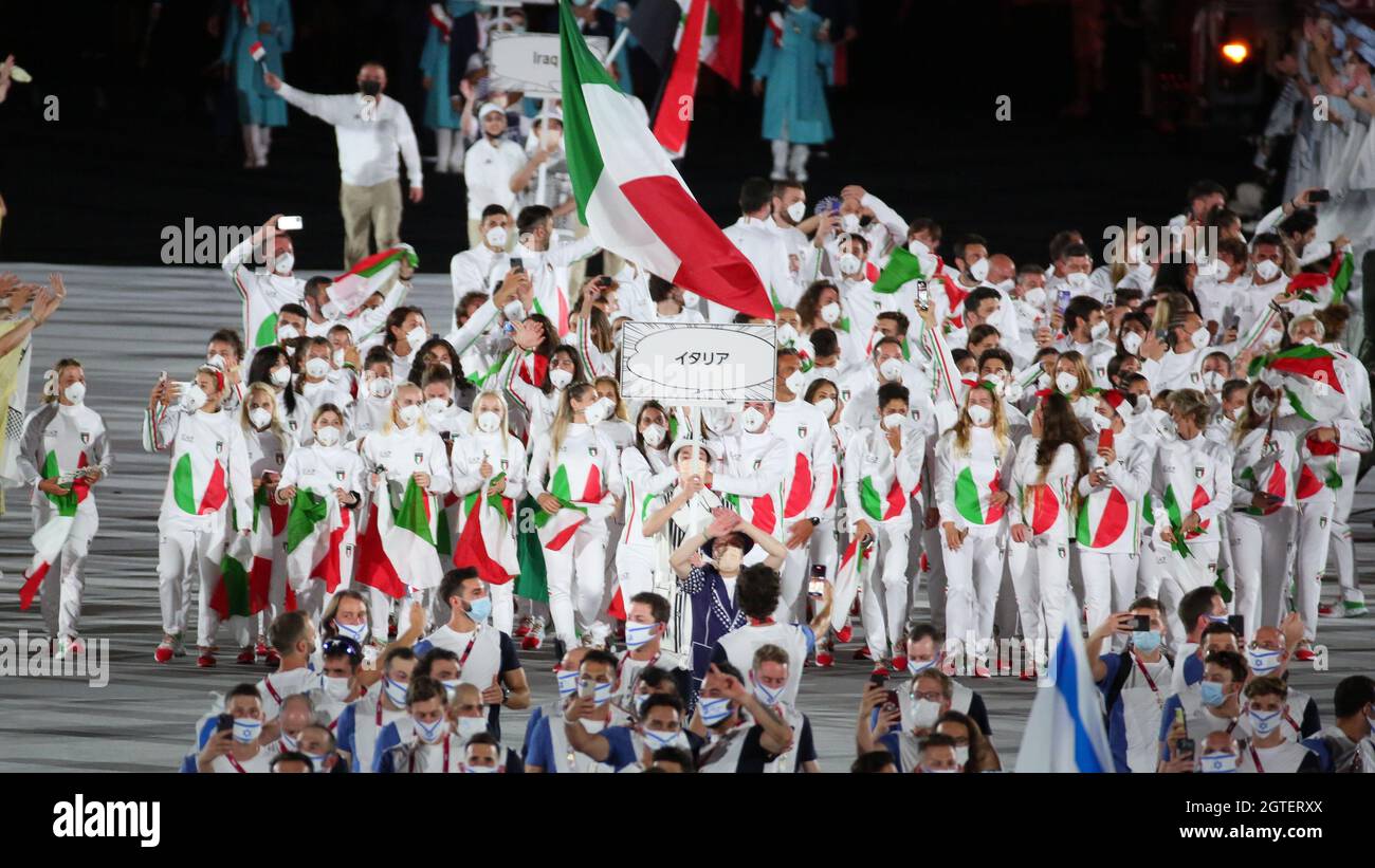 JULY 23rd, 2021 - TOKYO, JAPAN: Italy's flag bearers Jessica Rossi and ...