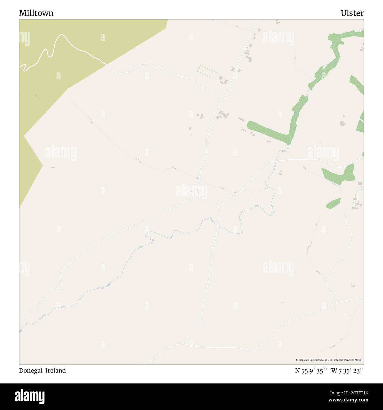 Milltown, Donegal, Ireland, Ulster, N 55 9' 35'', W 7 35' 23'', map ...