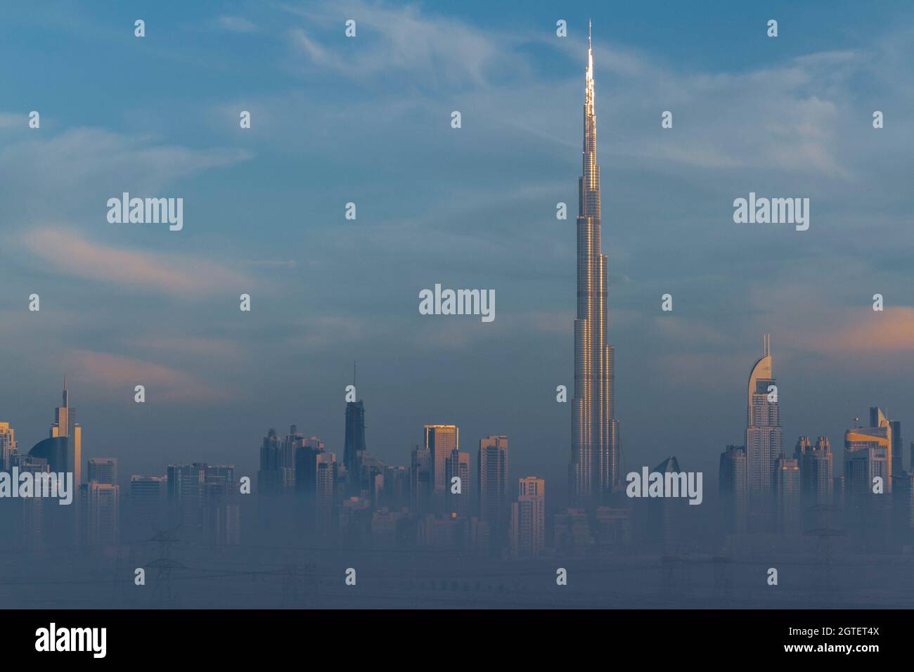 Dubai early morning skyline hi-res stock photography and images - Alamy