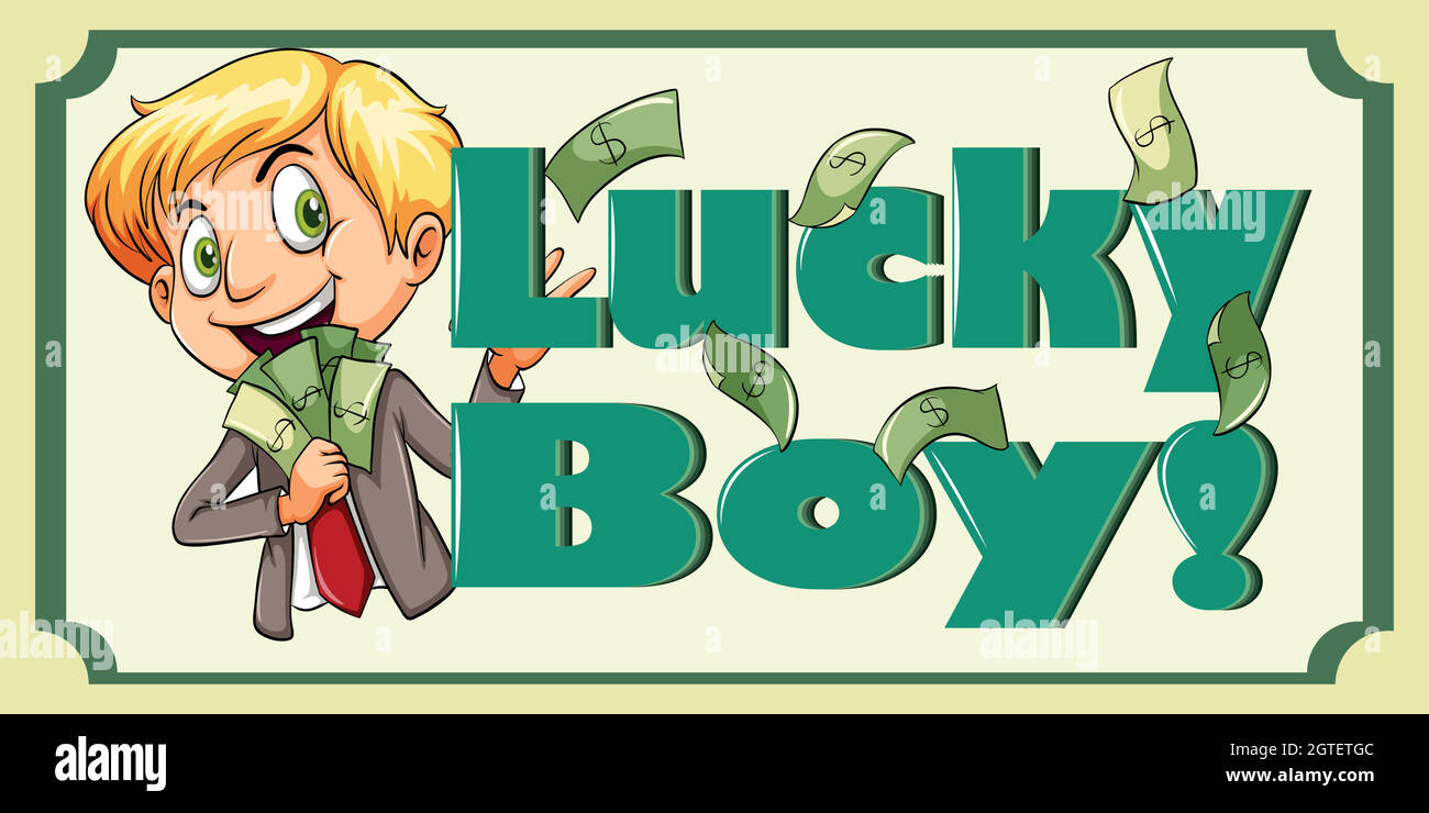 Happy boy with dollar bill Stock Vector Images - Alamy
