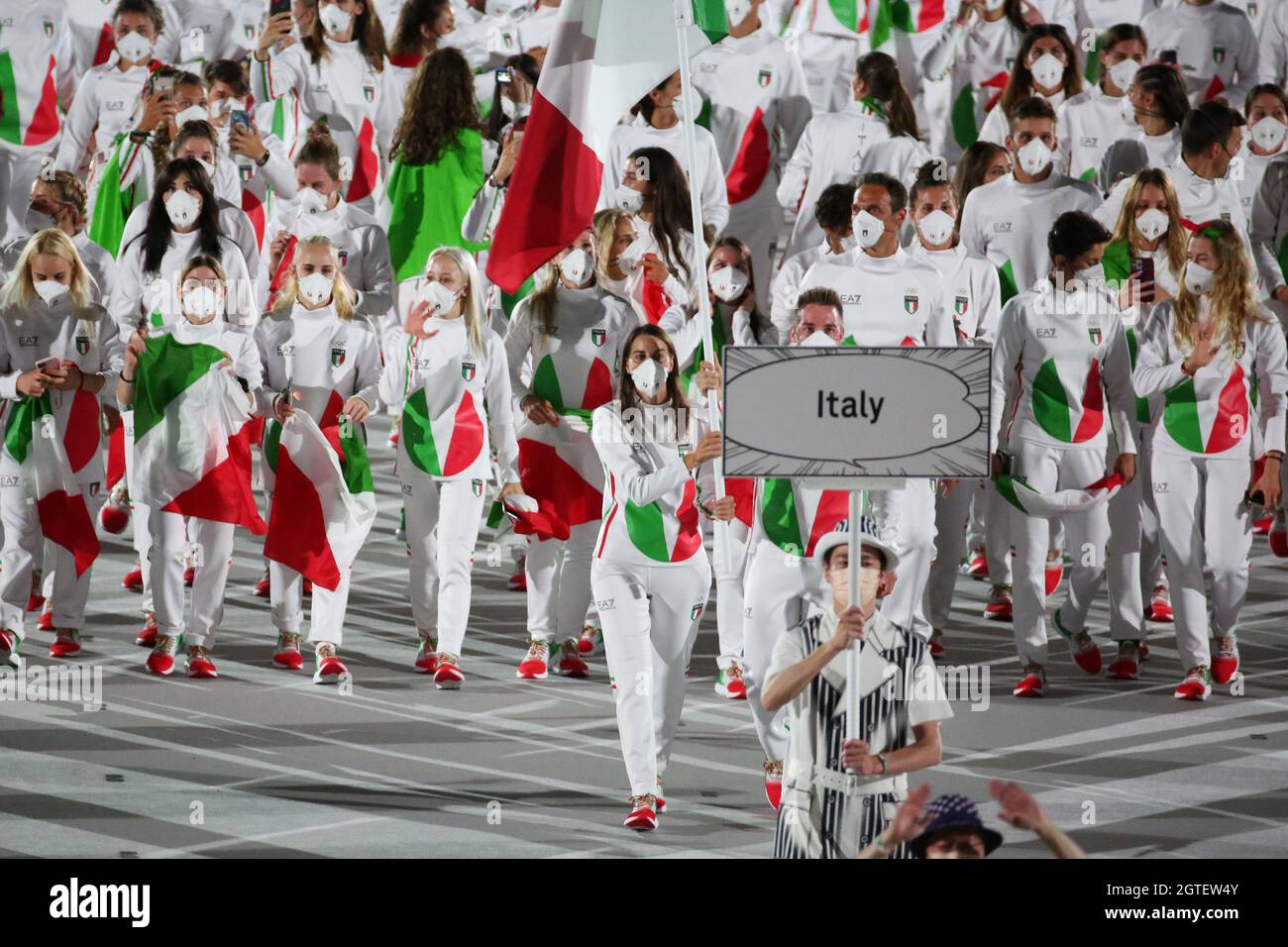 JULY 23rd, 2021 - TOKYO, JAPAN: Italy's flag bearers Jessica Rossi and ...