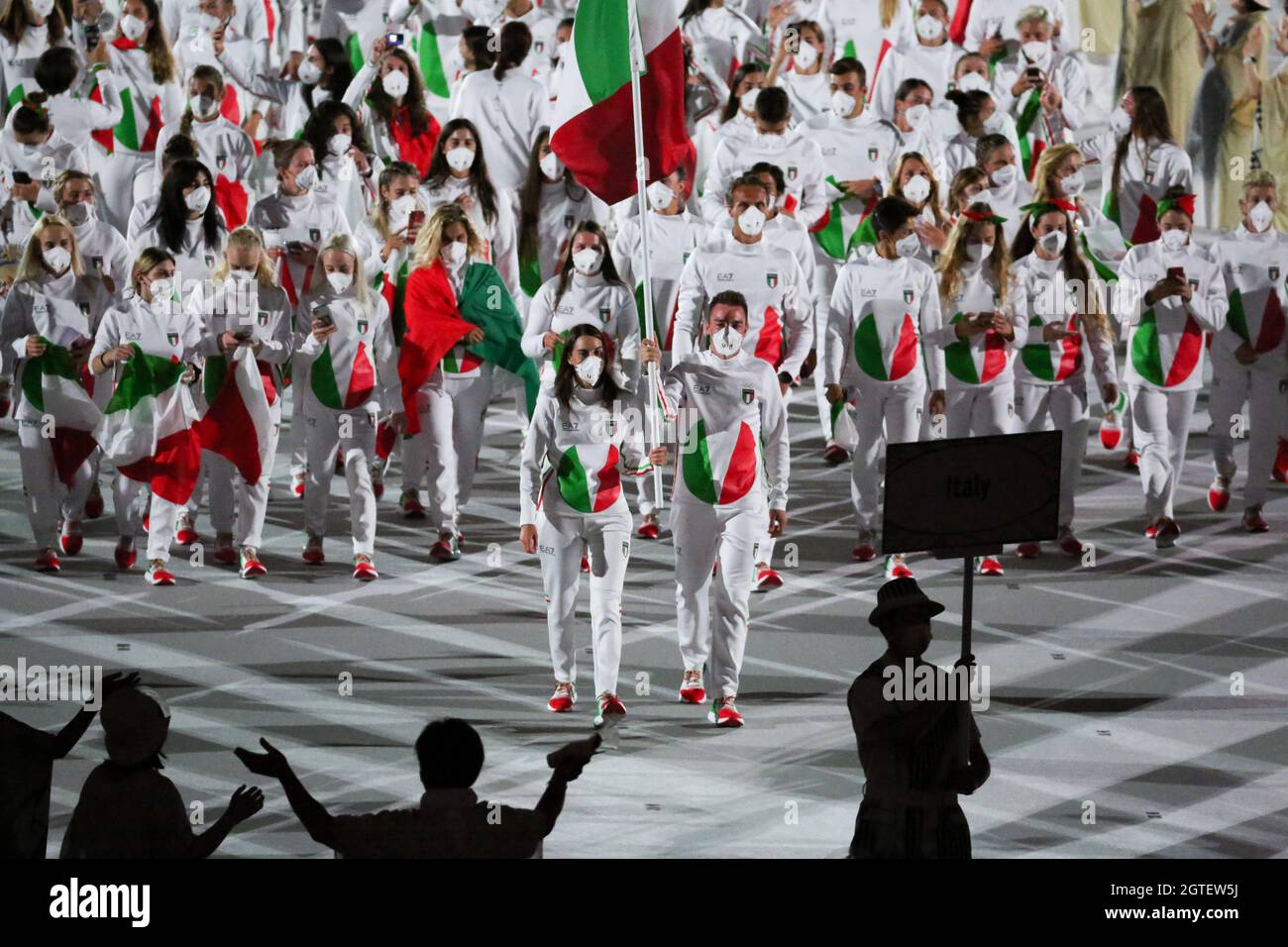 JULY 23rd, 2021 - TOKYO, JAPAN: Italy's flag bearers Jessica Rossi and ...